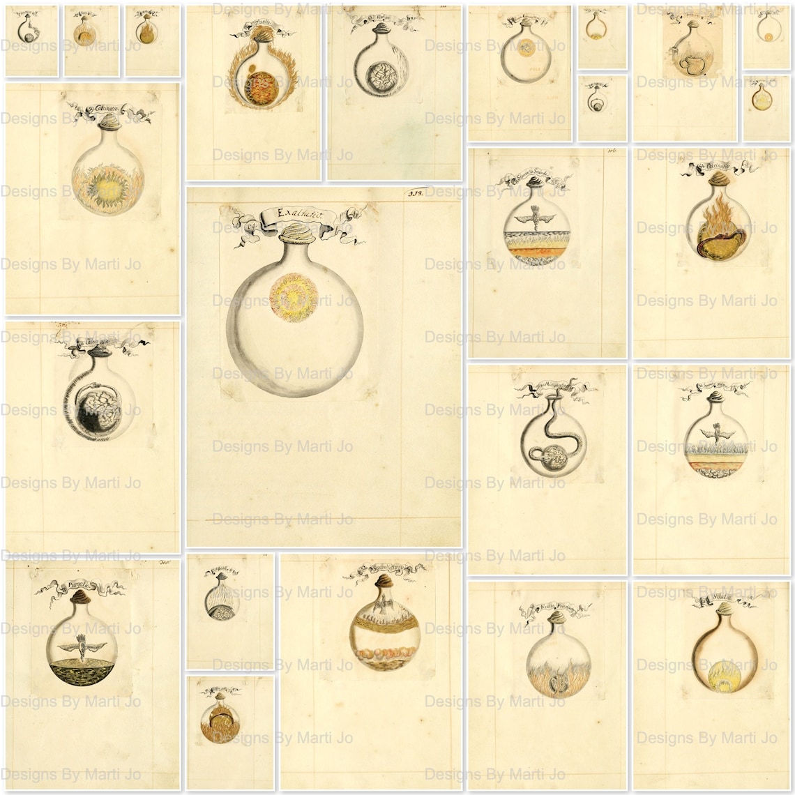 24 Vintage Alchemy Printable JPG Pages Vintage Junk Journal - Etsy