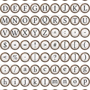 Vintage Typewriter Keys PNG MEGA BUNDLE | 4 Complete Sets of Printable ...