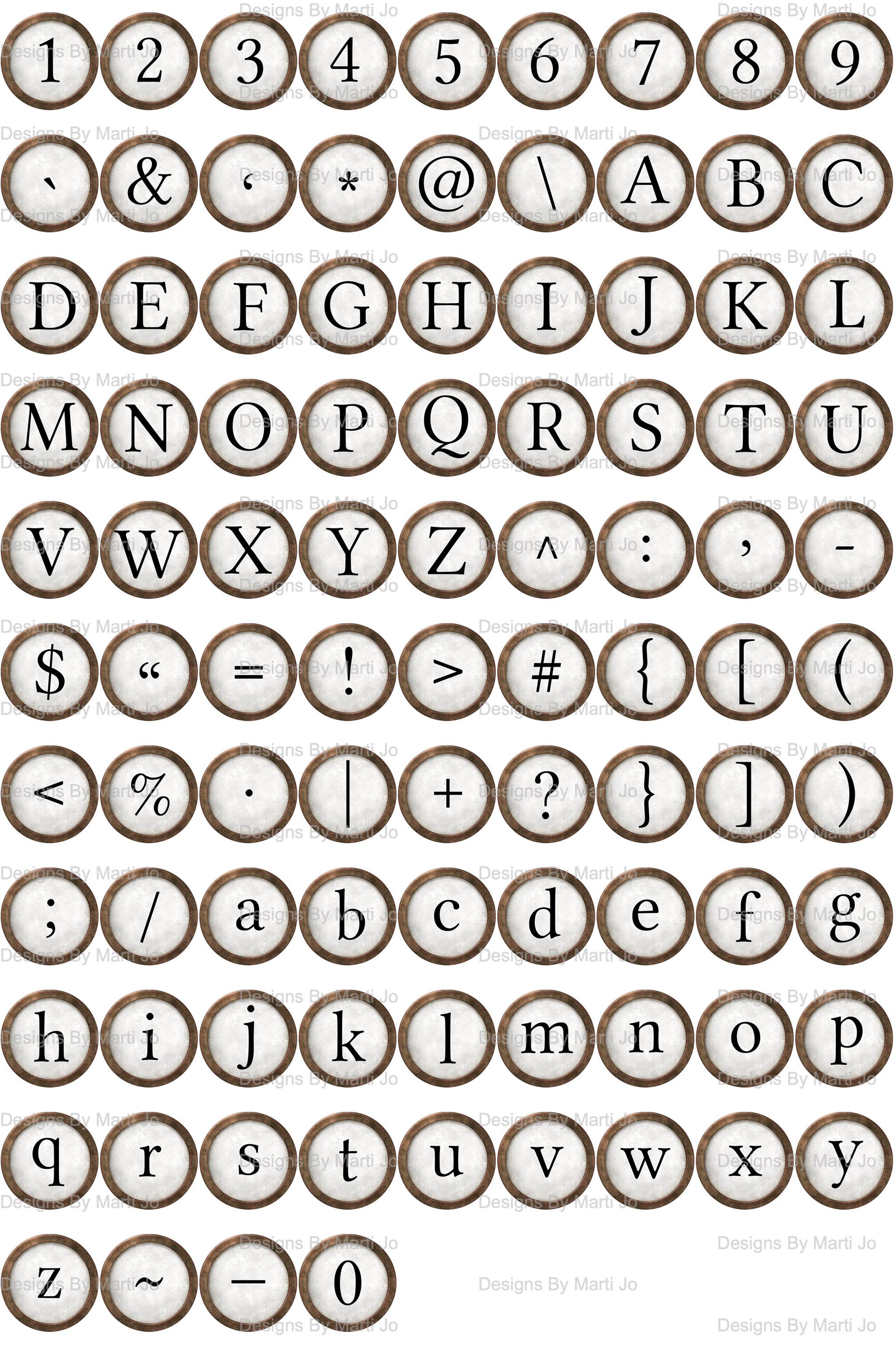 Vintage Typewriter Keys PNG MEGA BUNDLE | 4 Complete Sets of Printable ...