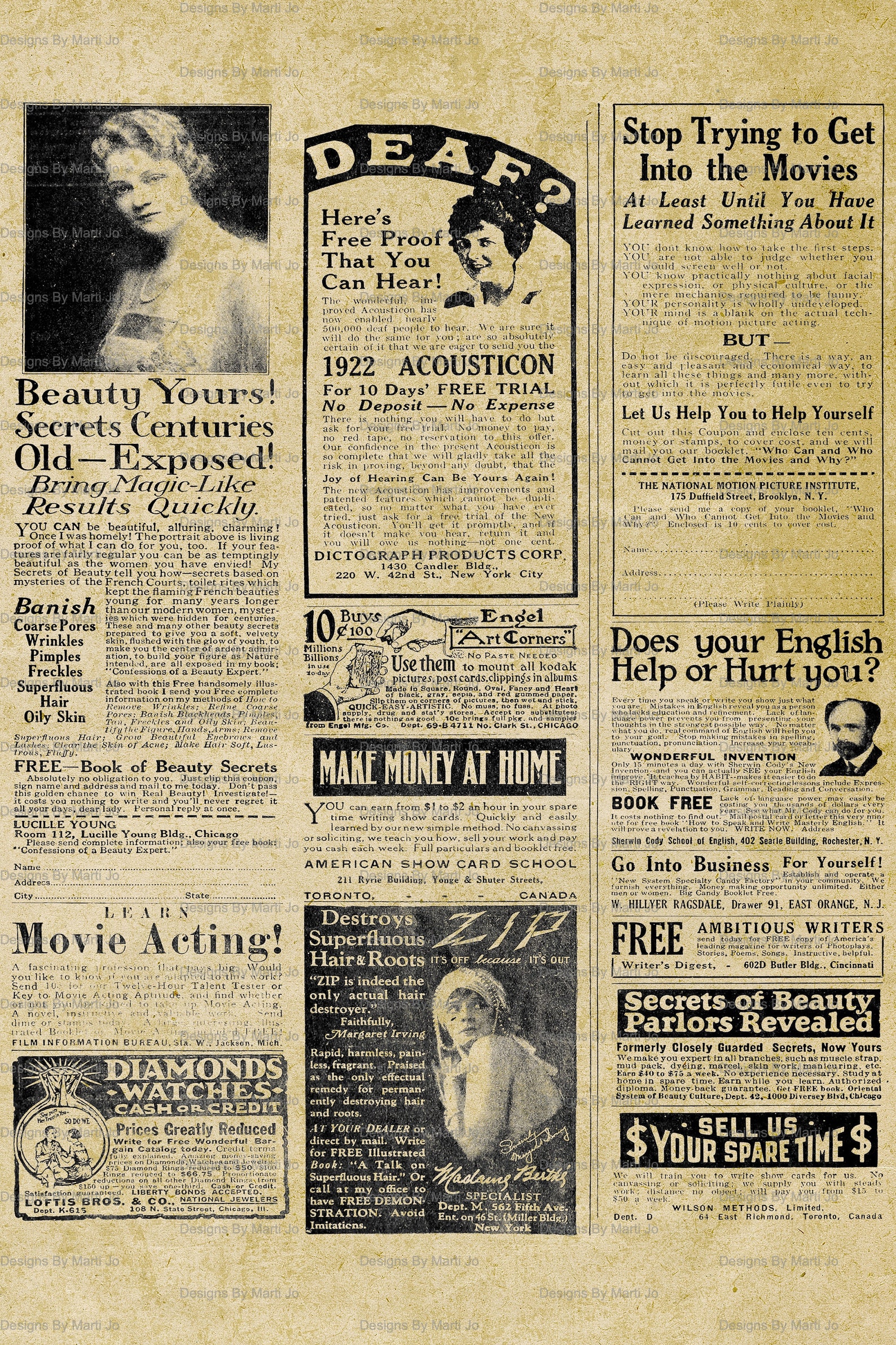 Vintage Ads Overlays Set 1 10 Vintage Magazine Advertisement ...