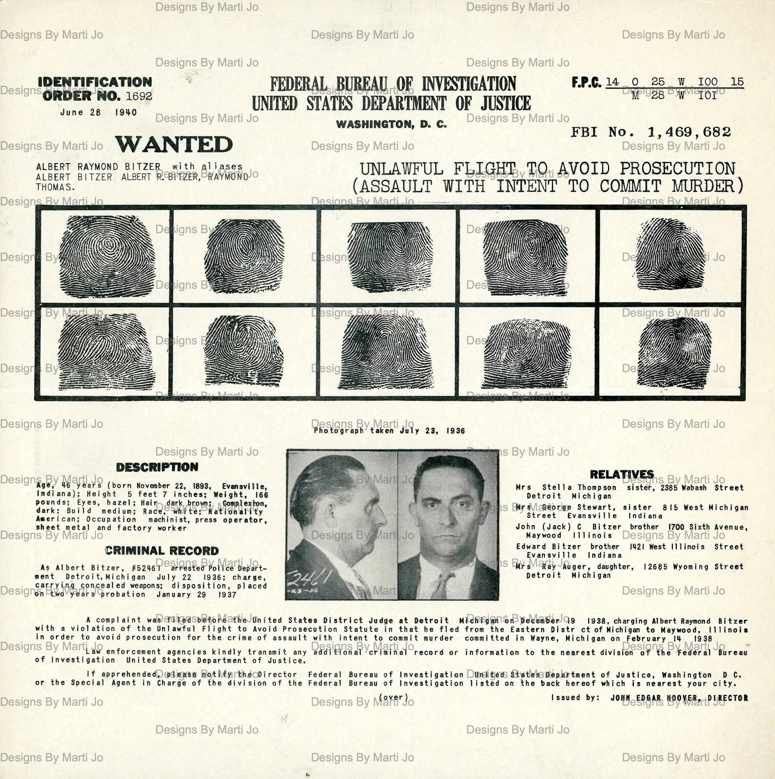 Vintage FBI Most Wanted Posters Set 1 | 35 Printable FBI Post Office ...