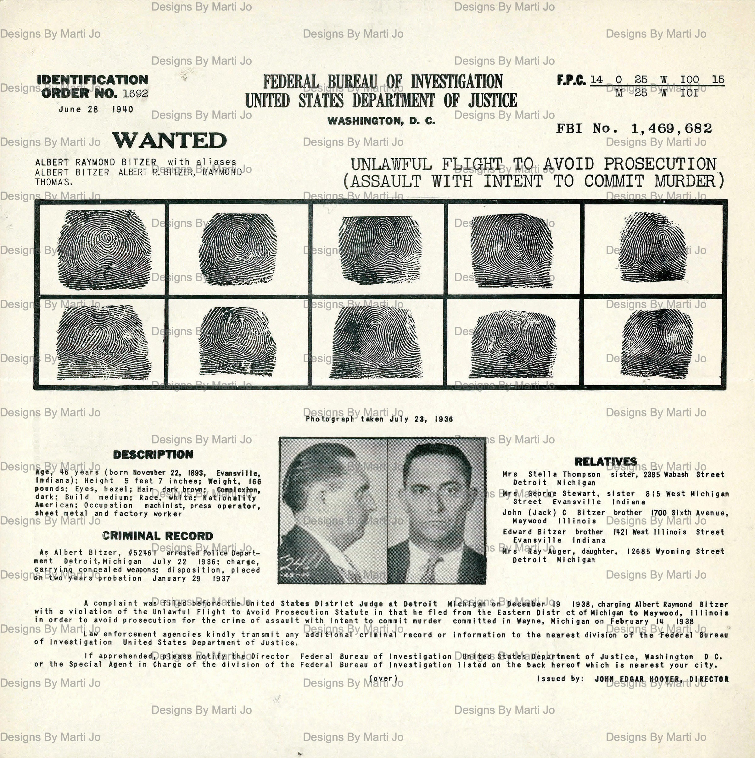 Vintage FBI Most Wanted Posters Set 1 | 35 Printable FBI Post Office ...
