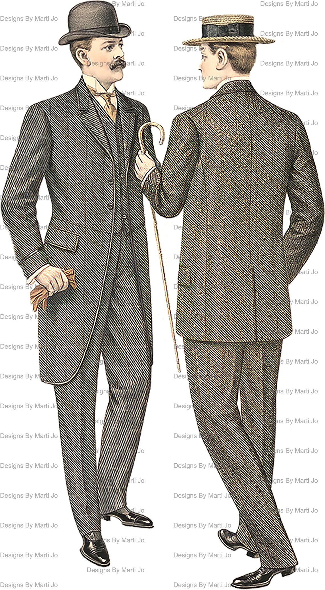 Vintage Fussy Cut Men's Fashion Images From 1905-1906 | 20 Printable ...