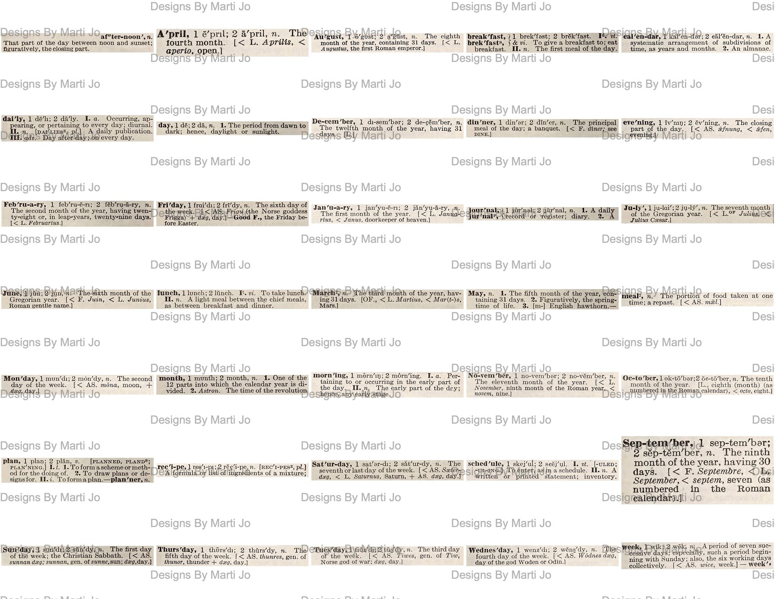 Vintage Dictionary Journal Words Set 1 35 Printable Vintage - Etsy