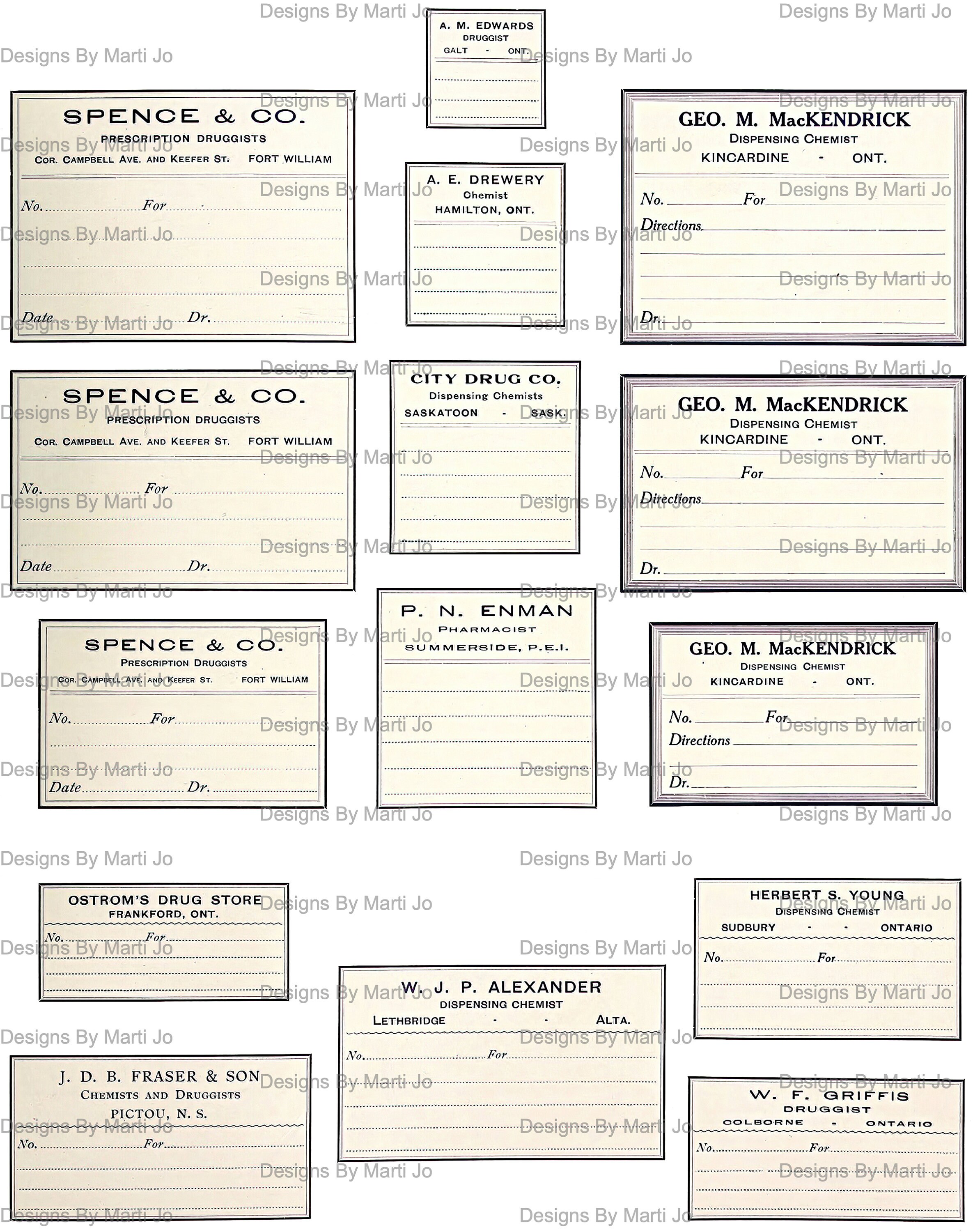 Vintage Pharmacy Prescription Labels Printable Blank Vintage - Etsy