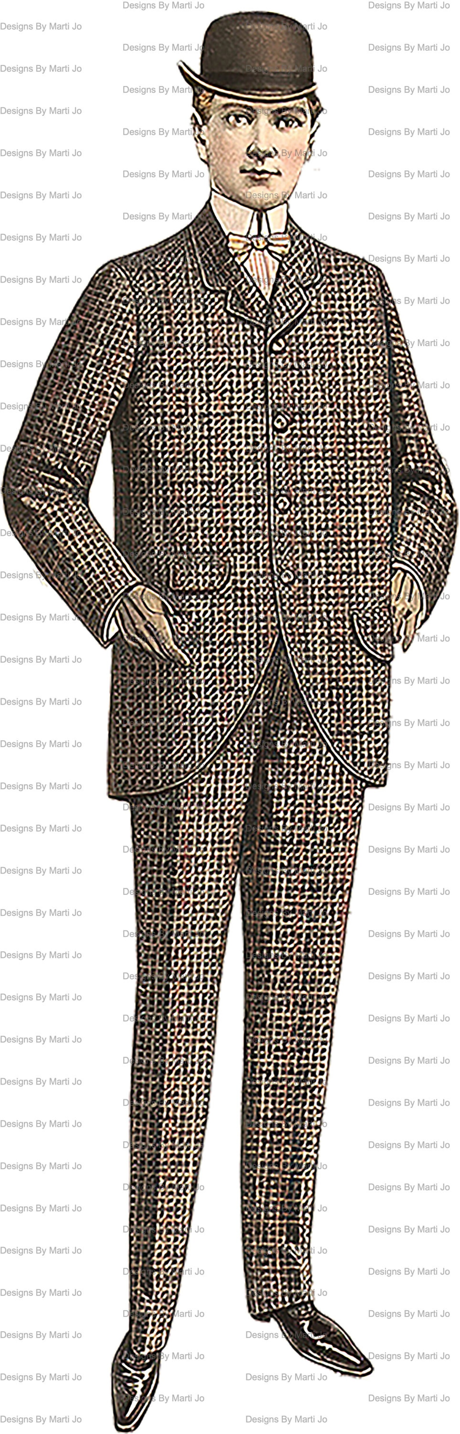 Vintage 1898 Fussy Cut Gentleman Fashion Images 30 Victorian Men's ...