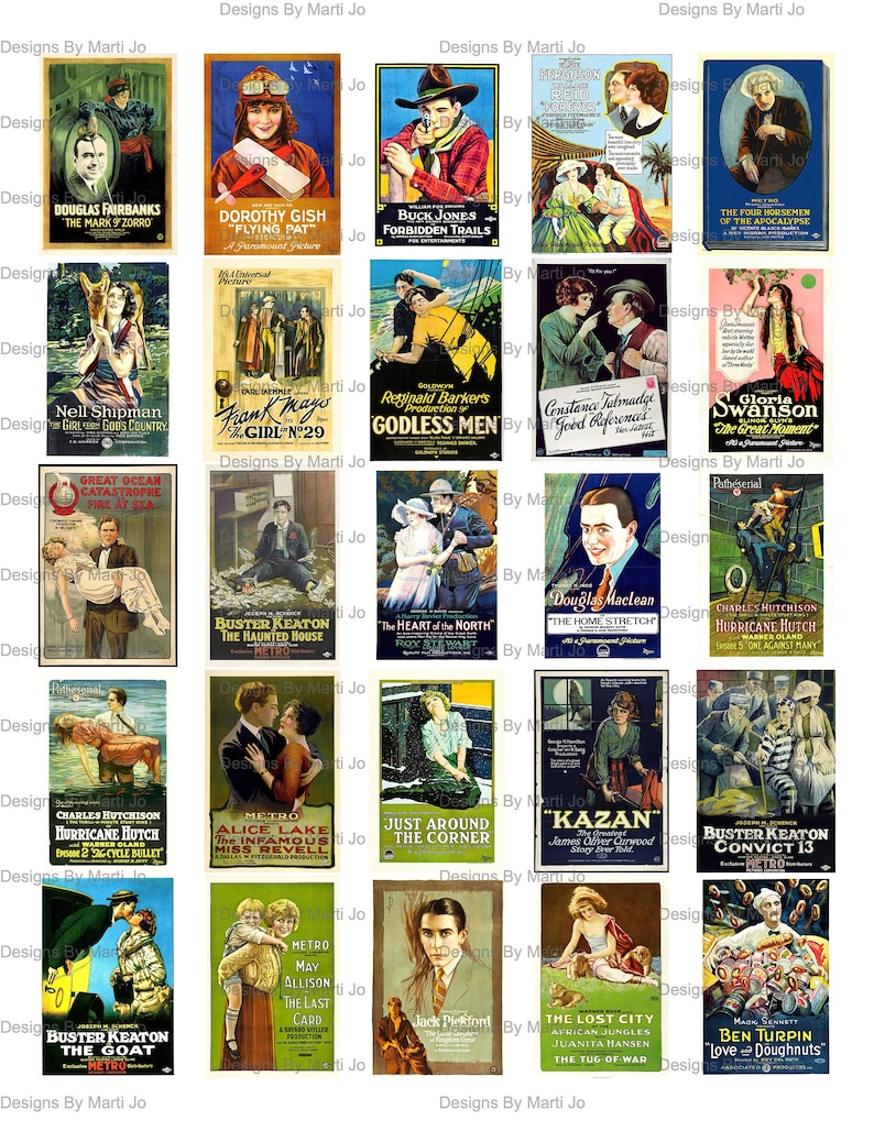 Vintage Movie Posters Set 2 100 Individual Antique Lobby - Etsy