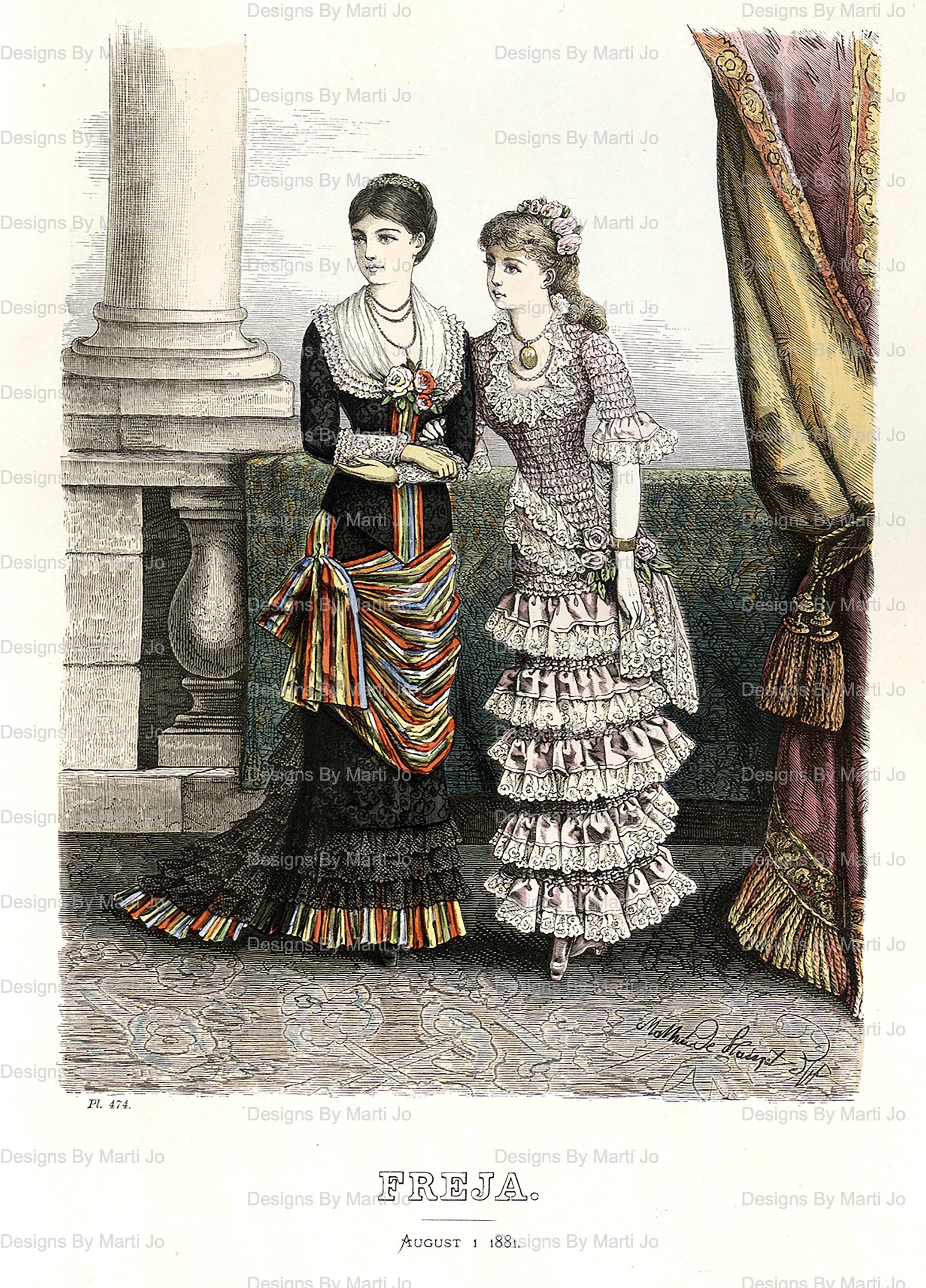 100 Vintage Printable Late 1880s Fashion Images on Jpgs - Etsy