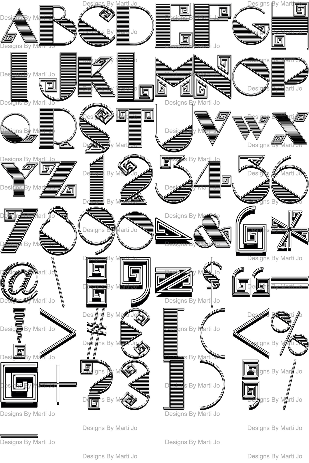 Fashionable Black Art Deco Letters Art Deco Letters Gatsby Alphabet PNG ...