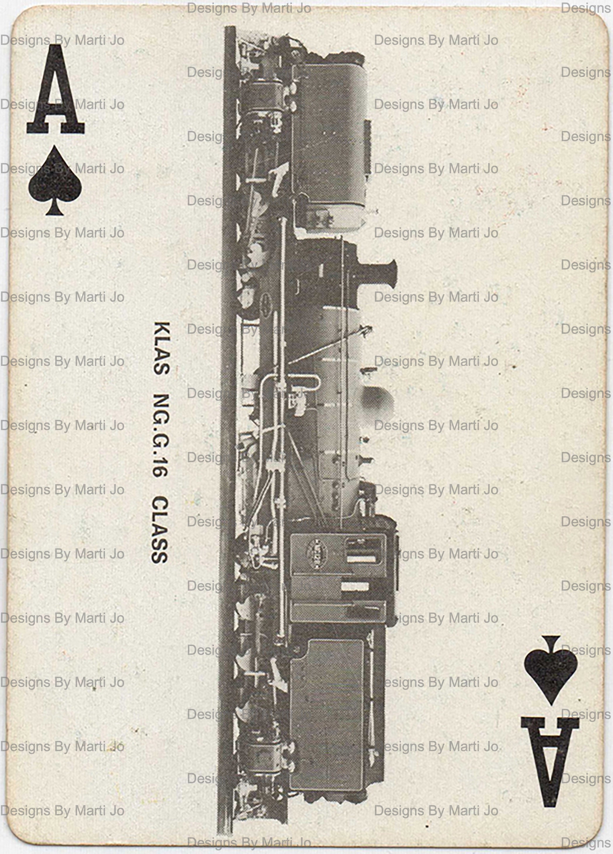 Vintage Miniature Train Locomotive Playing Cards Printable - Etsy