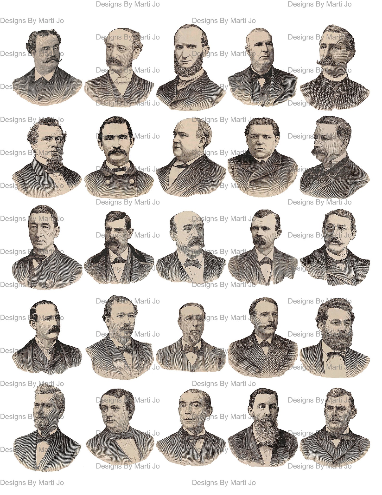 Vintage Men's Portraits 25 Individual Engravings 2 - Etsy