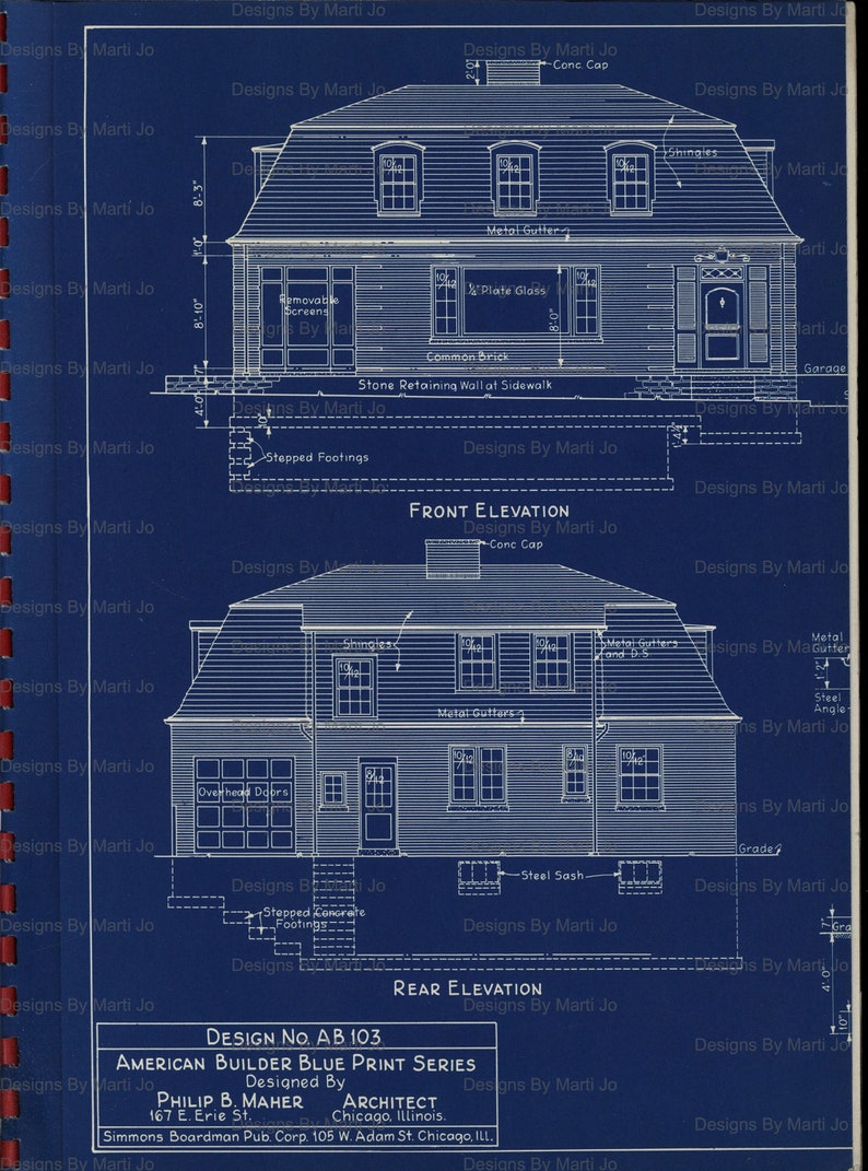 Vintage Old House Blueprints | 48 Vintage House Patterns and Blueprints ...