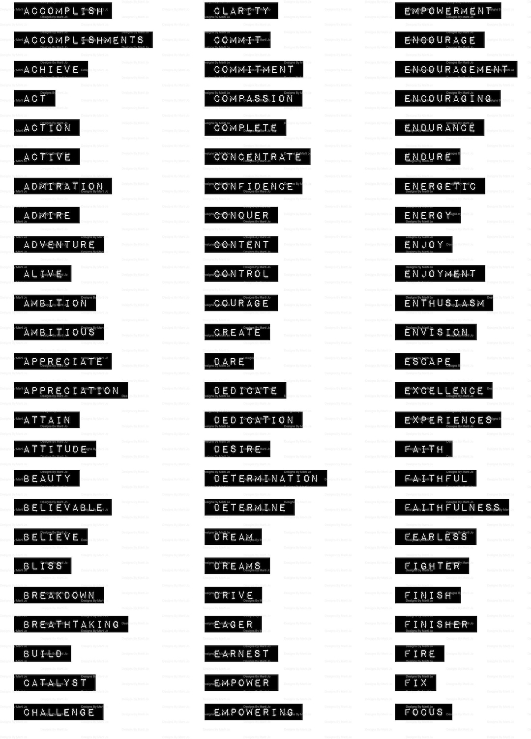 Label Maker Style Inspirational Words PDF | Positive Word Labels ...