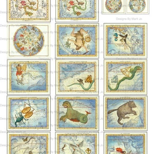 French Vintage Posters Astronomie | 29 Colored Printable Constellation ...