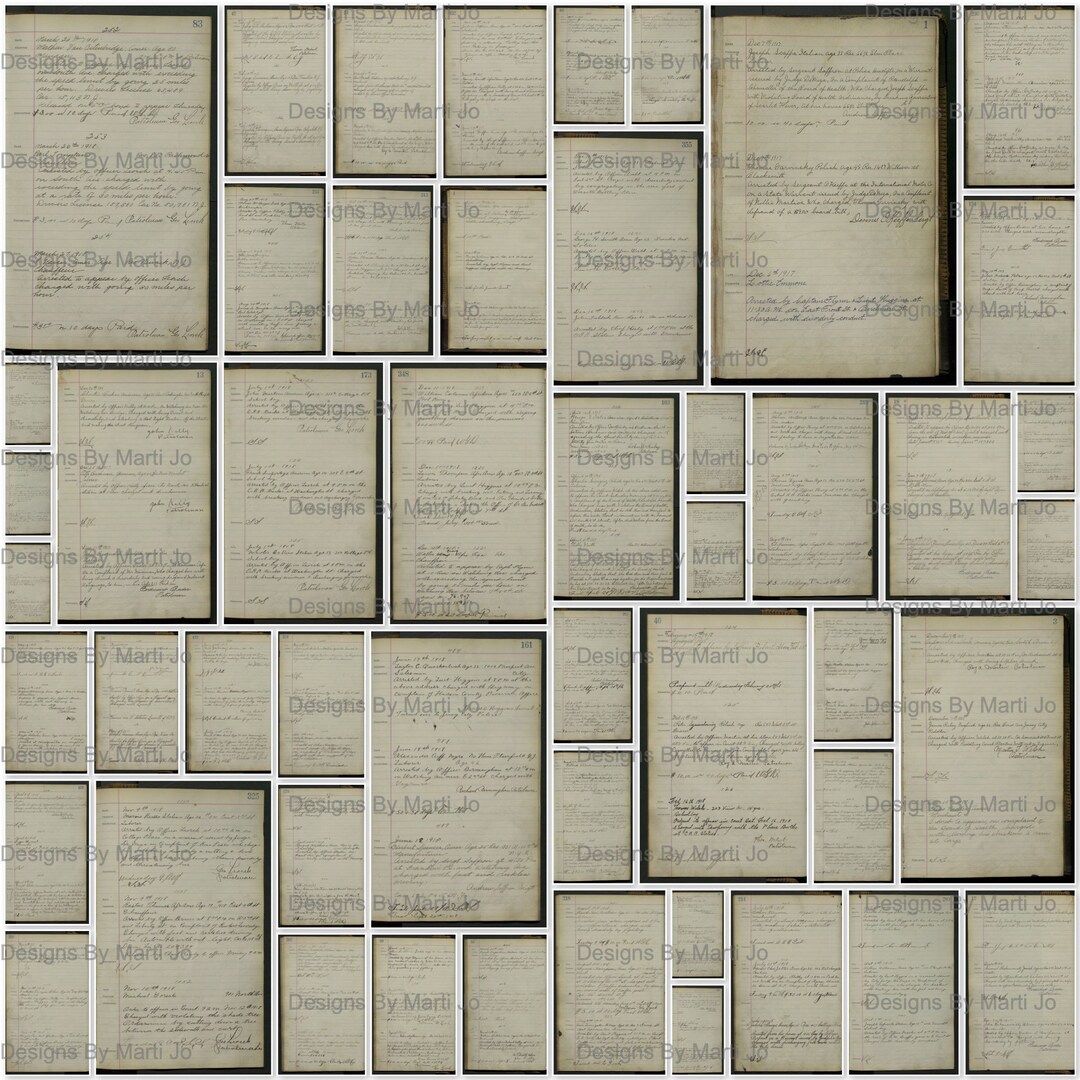 Vintage 1917-1918 Criminal Handwritten Arrest Records | 50 Police ...