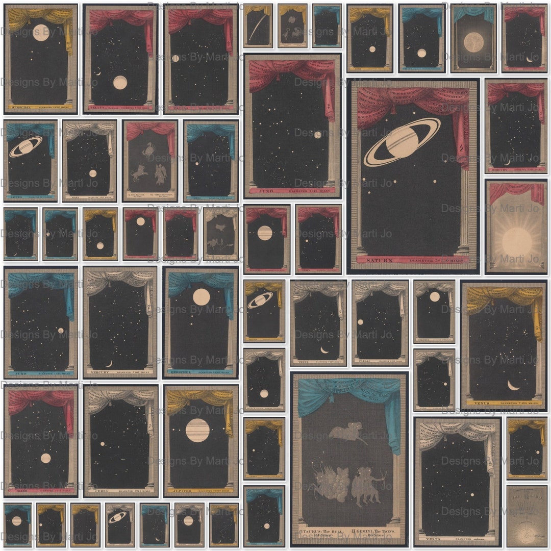 Vintage Astronomy Card Deck | 52 Astronomical Printable "playing Card ...