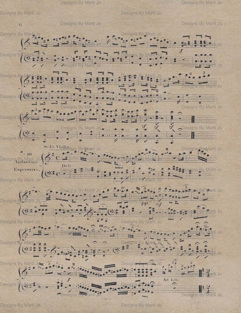 Old Sheet Music Overlays Set 1 10 Vintage Transparent - Etsy