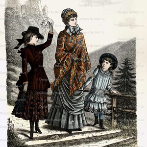 100 Vintage Printable Late 1880s Fashion Images on Jpgs Includes Both ...
