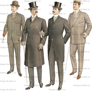 Vintage Fussy Cut Men's Fashion Images From 1905-1906 | 20 Printable ...