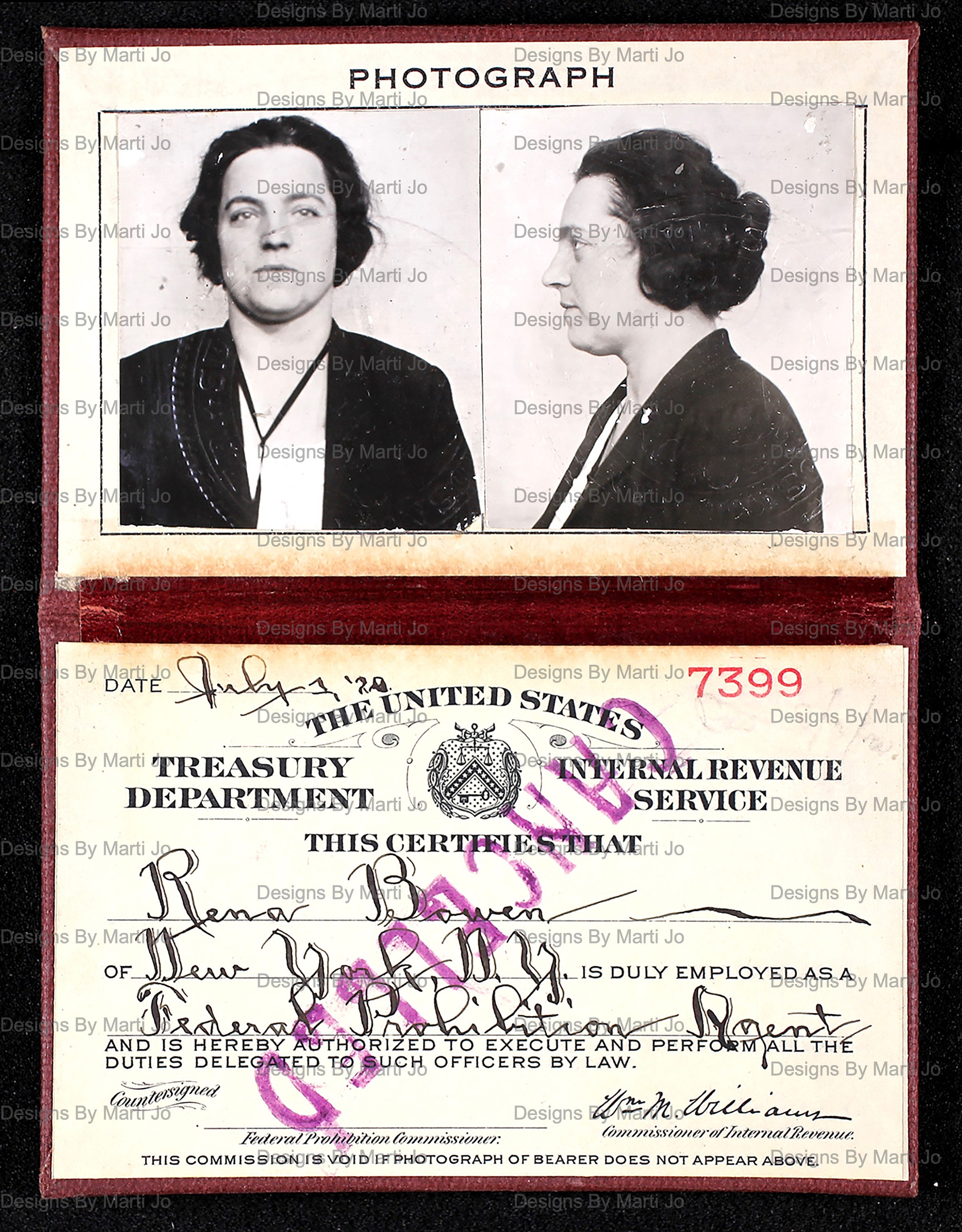Vintage Federal Agent Identity Cards | 50 Printable Government Photo ID ...