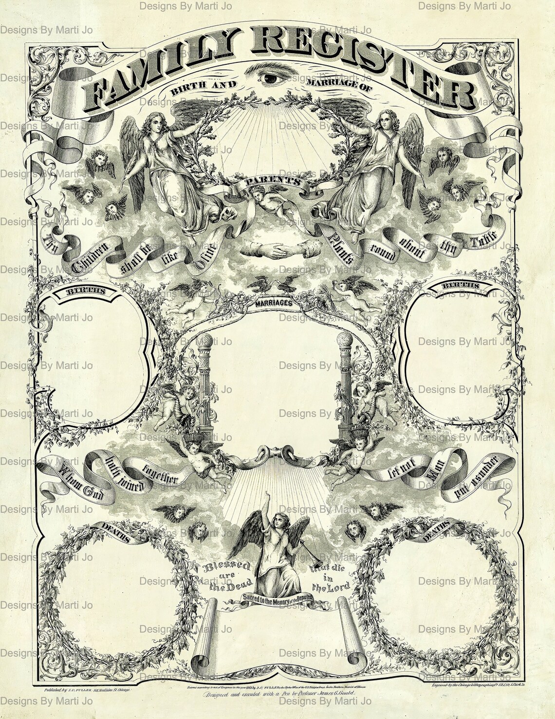 Antique Family Register Vintage Family Record Template - Etsy