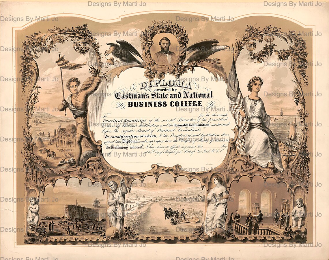 12 Vintage Diplomas Antique Diploma Certificates Instant - Etsy