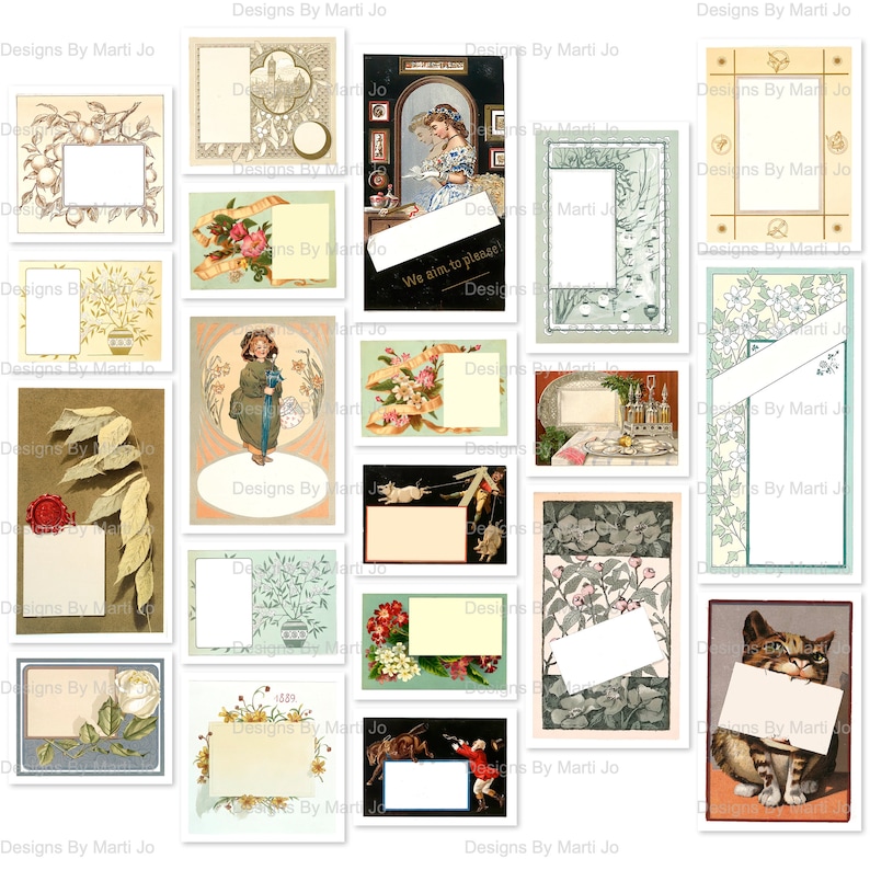 Vintage Note Cards Printable Antique Greeting Cards - Etsy