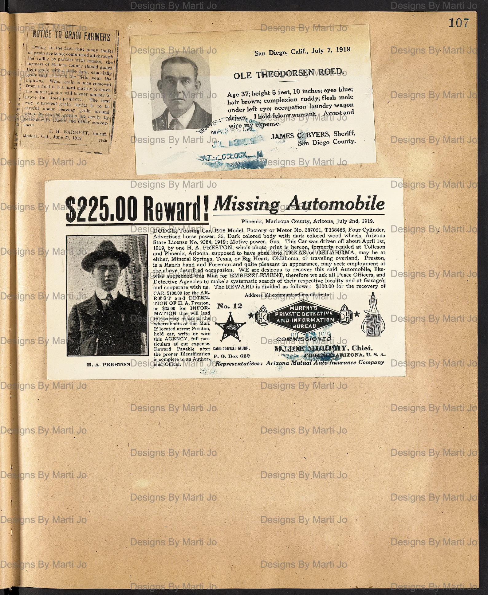 30 Police Crime Report Scrapbook Jpgs | 1919 Criminology Journal Paper ...