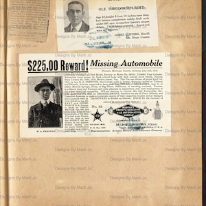 30 Police Crime Report Scrapbook Jpgs | 1919 Criminology Journal Paper ...