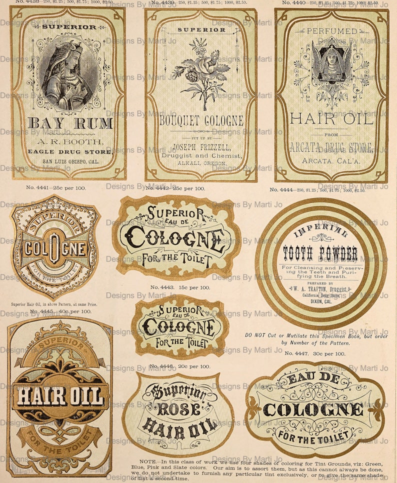 10 Vintage Apothecary Label Sheets Set 4 Printable Digital - Etsy