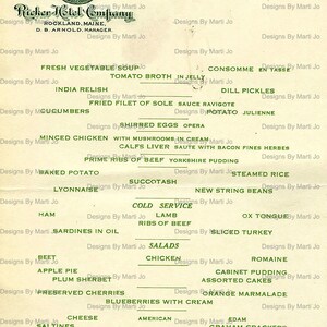 Vintage 1920s Restaurant Menus Bundle | Printable Ephemera Pack ...