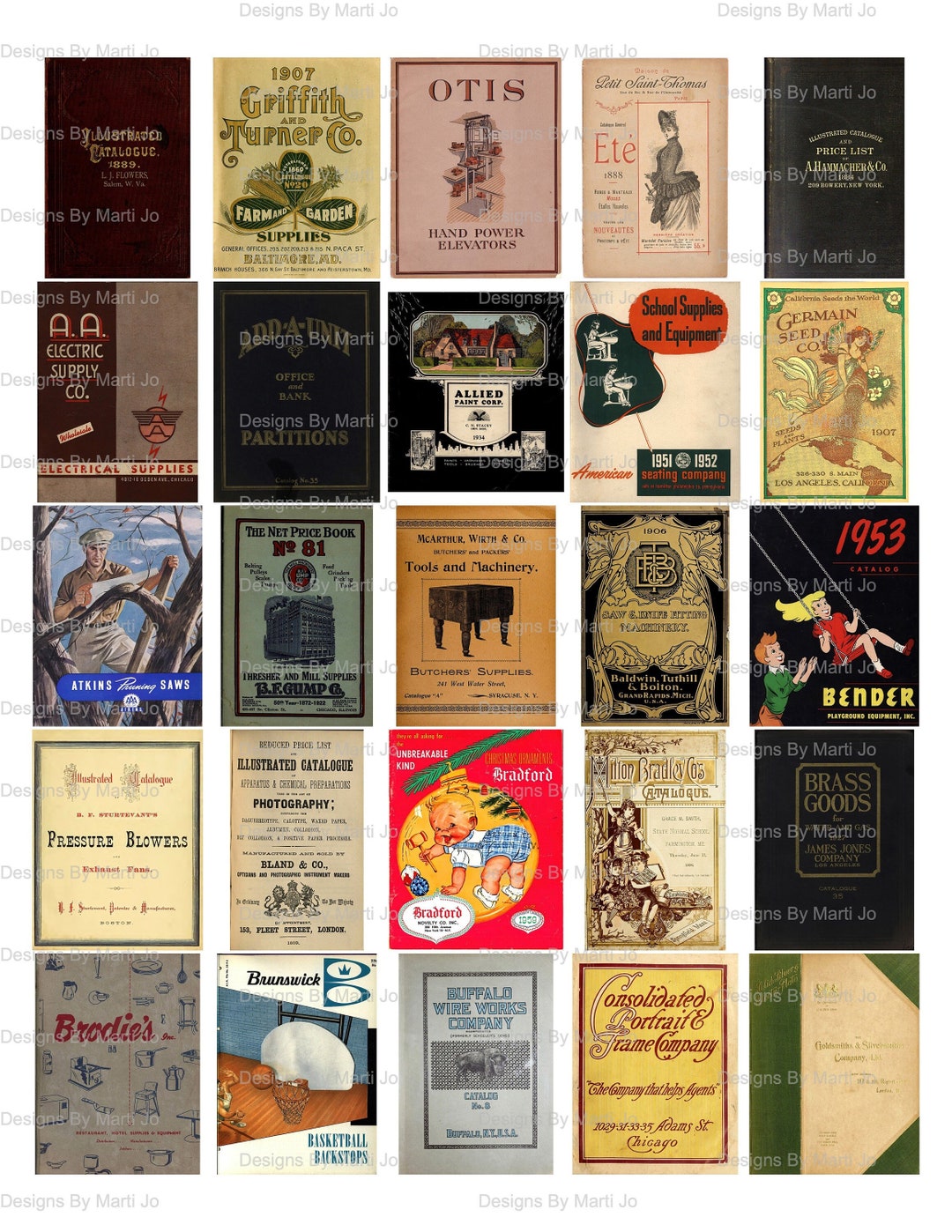 Vintage Catalog Covers | 100 Old Trade Catalog Covers on Four 8.5 X 11 ...