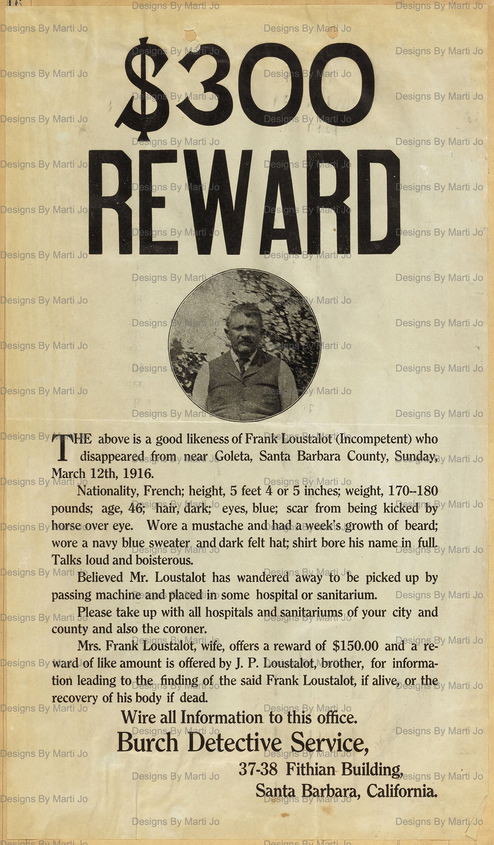 Vintage Missing Person Reward Posters | 50 Printable Jpgs | True Crime ...