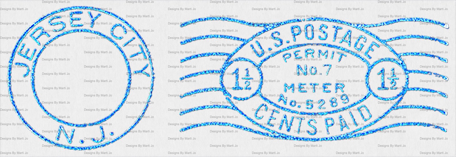 Vintage Postage Meter Stamps | 50 Printable Postal Meter Pngs | BONUS ...