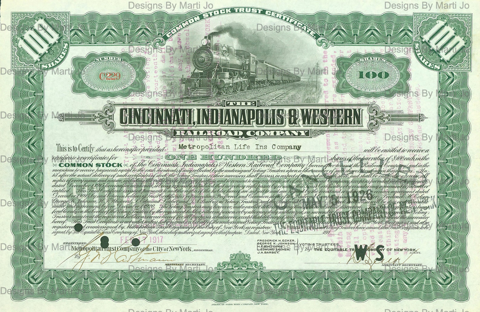 Vintage Railroad Stock Certificates Set 1 25 Antique Train - Etsy