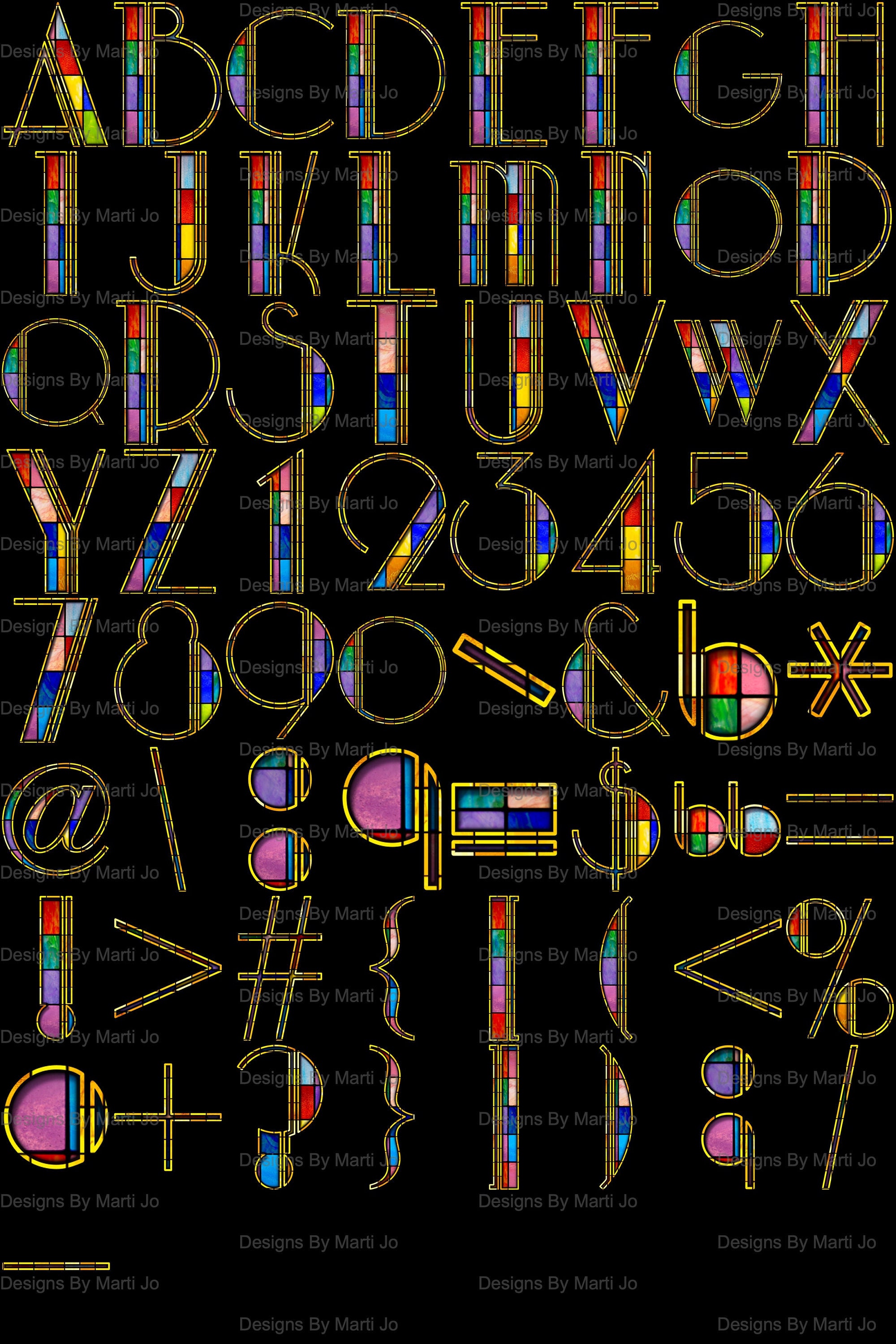 Stained Glass Letter Designs