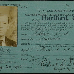 Vintage U.S. Customs Coastwise Identity Cards Set 1 | 50 Printable ...