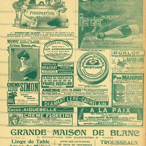 Vintage French Ads Paper Set | 12 Colorful Vintage French ...