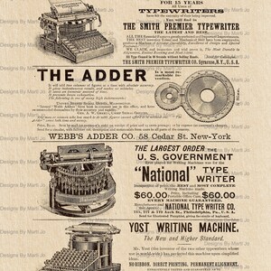 Vintage Typewriter Ads Overlays | 10 Vintage Advertisements Transparent ...