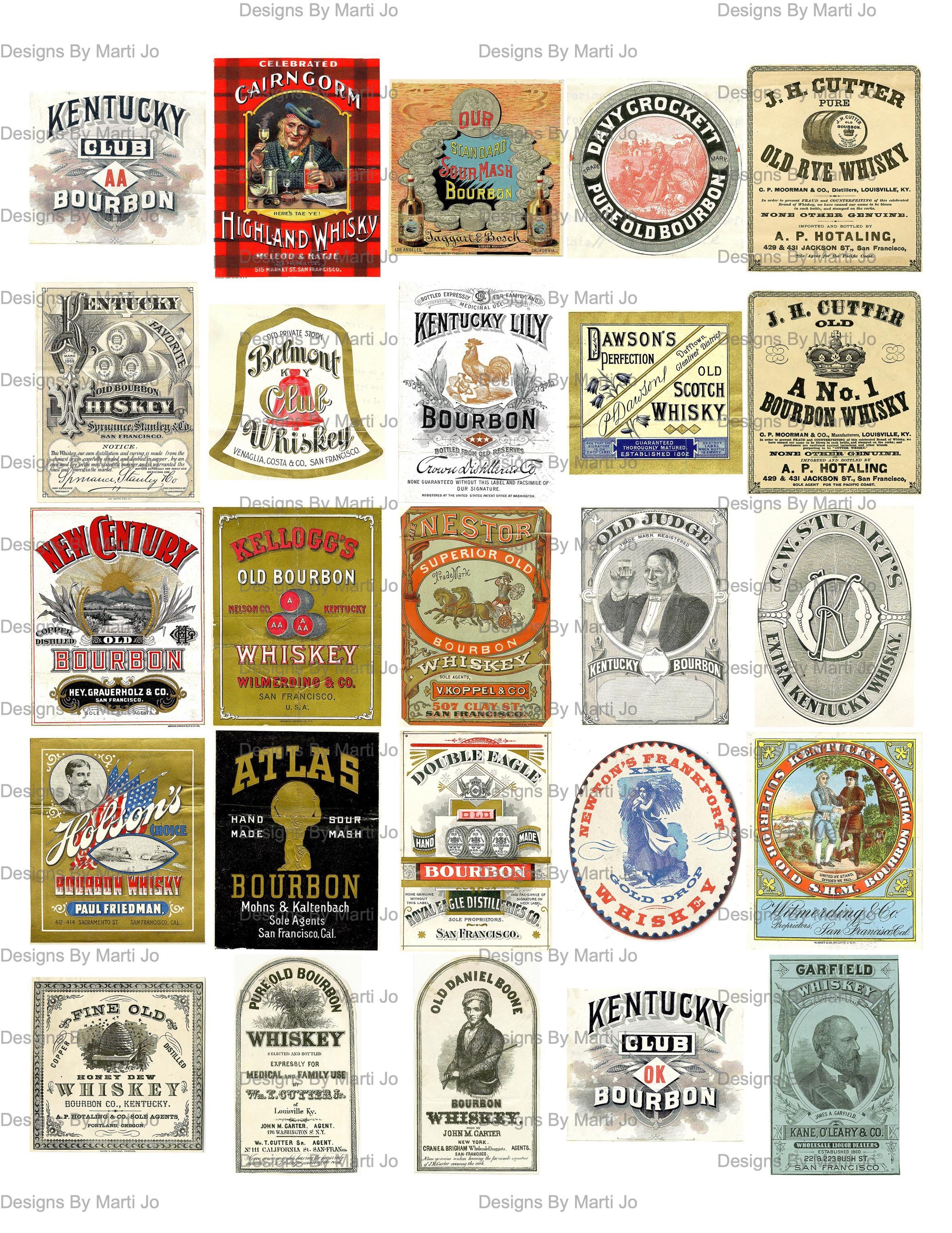 Vintage Whiskey Labels MEGA BUNDLE | My Current Sets 1-3 Combined Into ...