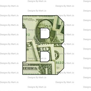 Varsity Money Letters Digital Clipart | Printable Varsity Dollar ...