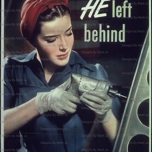 Vintage World War 2 Women Poster Set | 50 Vintage Patriotic Posters ...