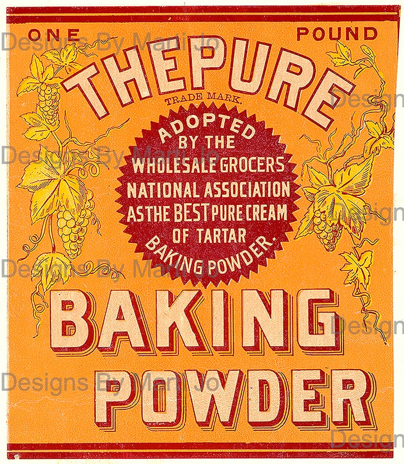 Vintage Baking Powder and Yeast Labels | 35 Digital Vintage Food Labels ...