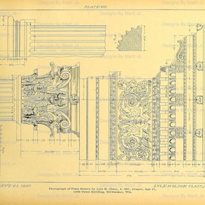 Vintage Mechanical Drawings Paper Set | 51 Vintage Printable ...