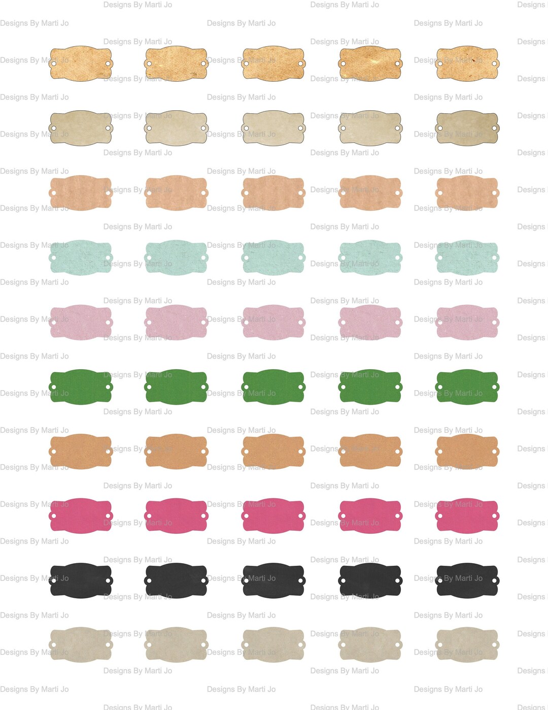 Printable Miniature Tags 10 Different Styles 50 Tags Total - Etsy