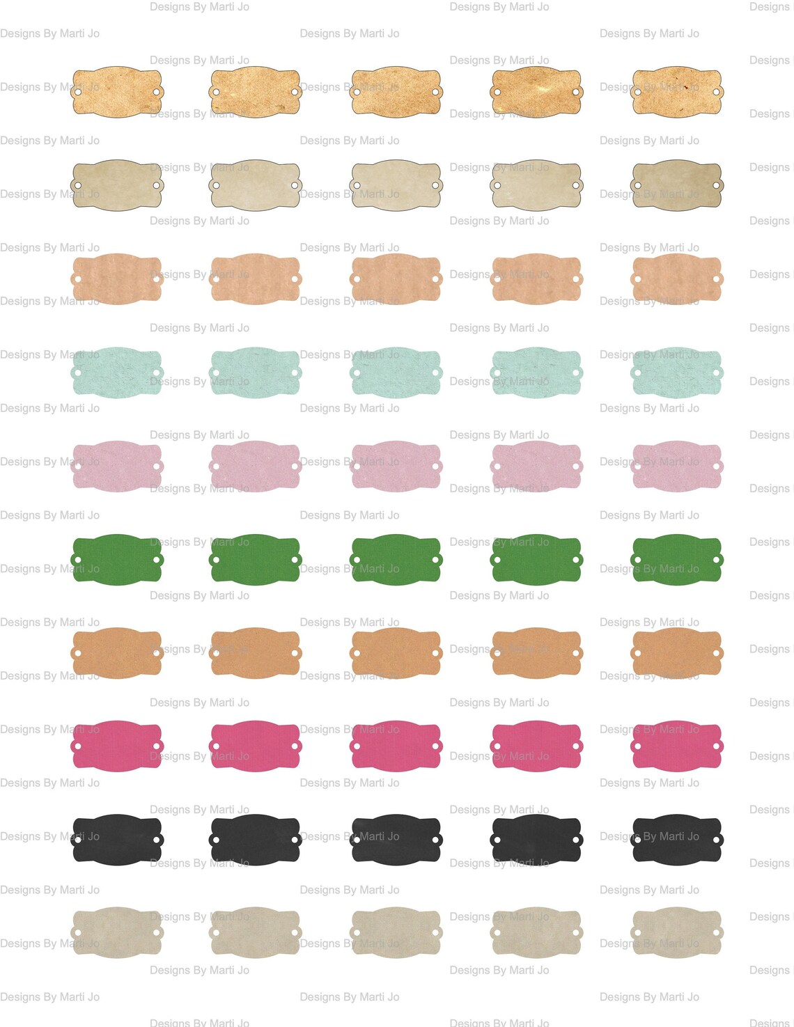 Printable Miniature Tags 10 Different Styles 50 Tags Total - Etsy