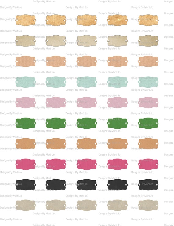 Printable Miniature Tags 10 Different Styles 50 Tags Total - Etsy