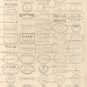 Vintage Rubber Stamp Overlays MEGA BUNDLE | 200 Individual PNG Business ...