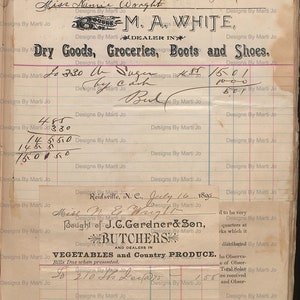 25 Vintage Printable 1890s Store Receipts and Invoices JPG Pages | Junk ...