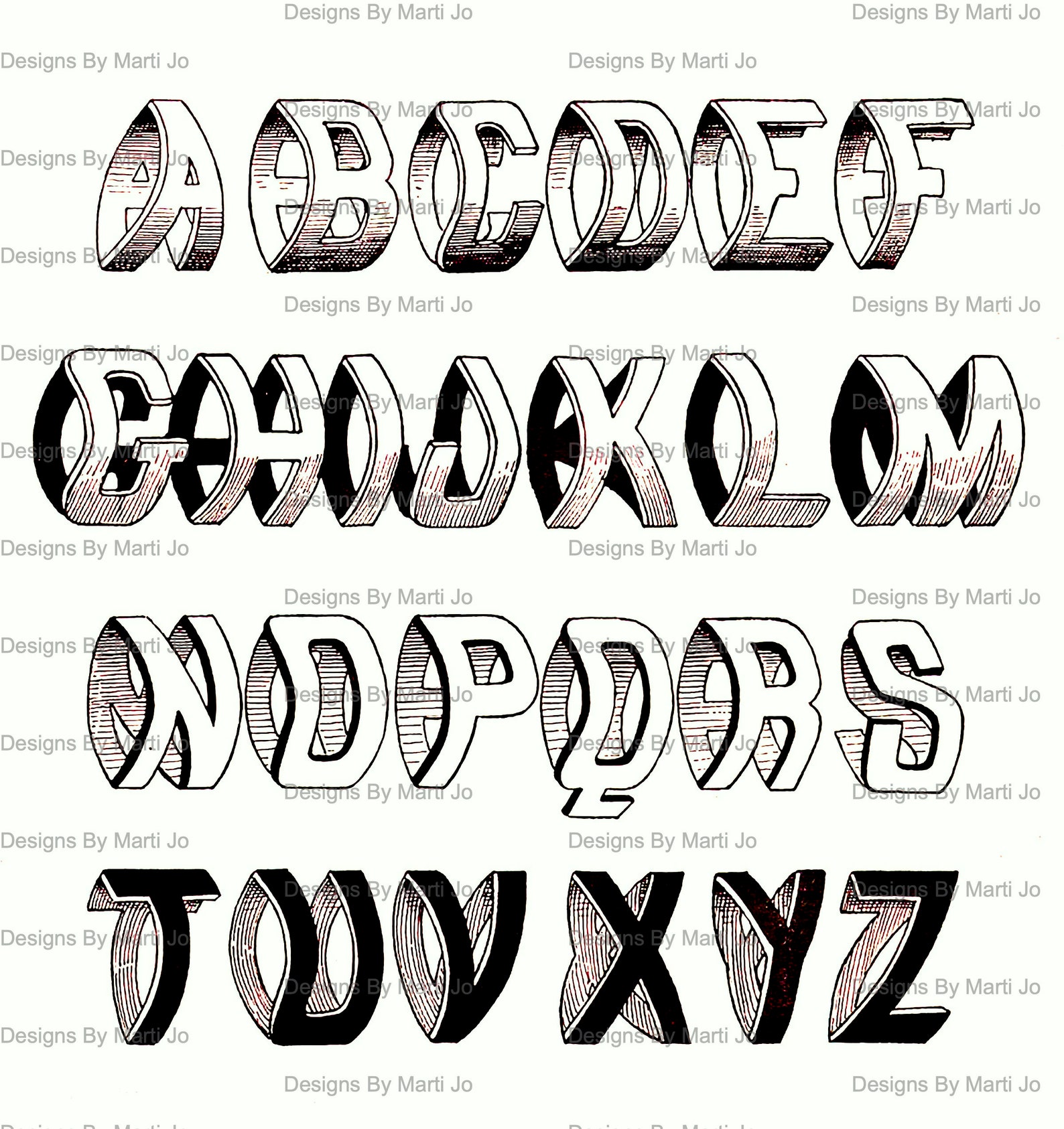 Printable Digital Vintage Alphabet Lettering Antique - Etsy